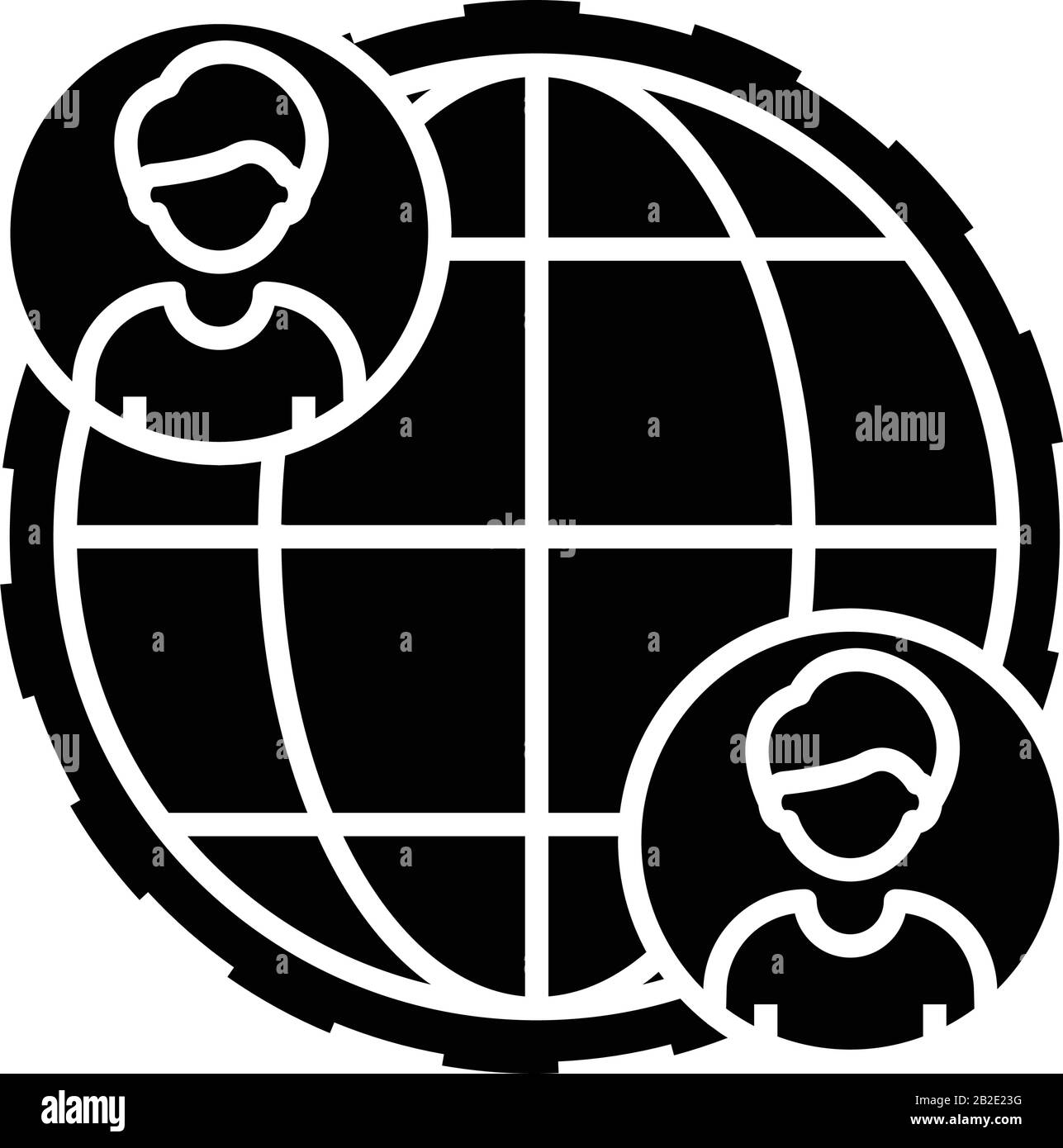 International network black icon, concept illustration, vector flat ...