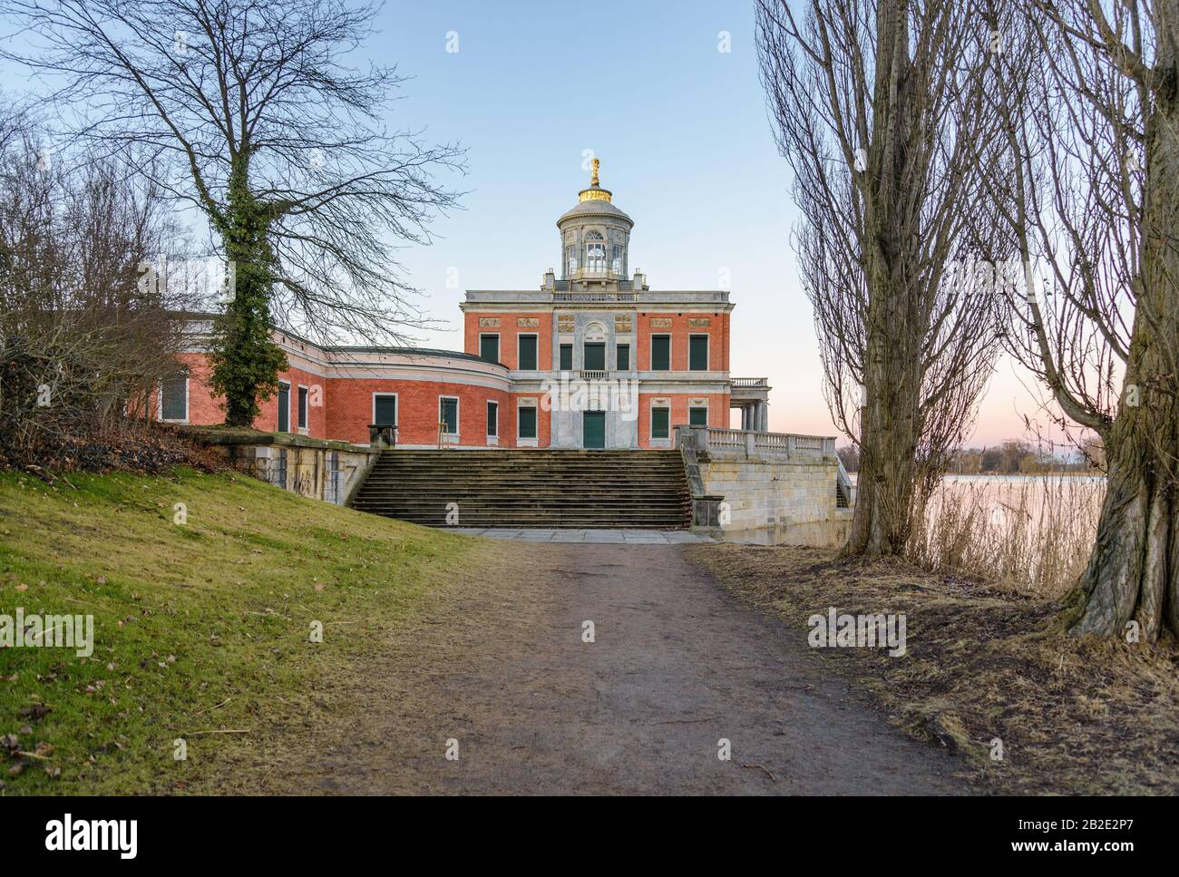 Scenery of Marmorpalais, Marble Palace, and waterside of Heiliger see ...