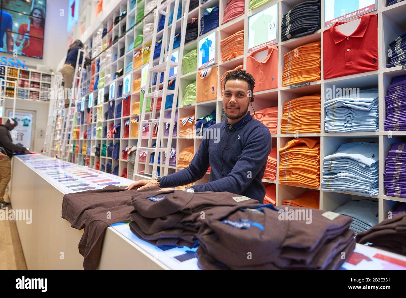 NEW YORK CITY, USA - CIRCA MARCH, 2016: indoor portrait of a worker at ...