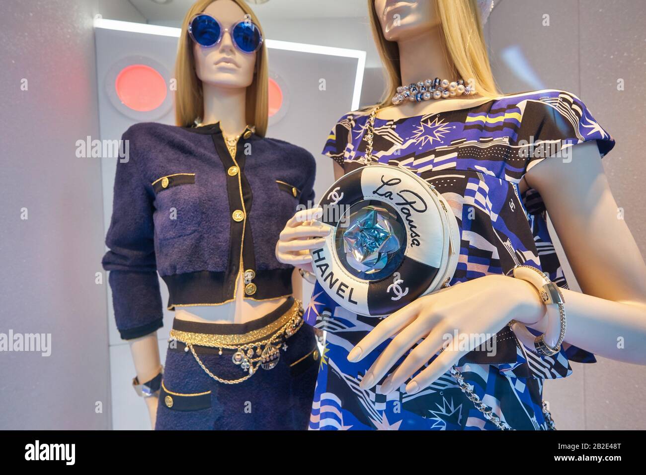 HONG KONG, CHINA - CIRCA JANUARY, 2019: mannequins on display at Chanel ...