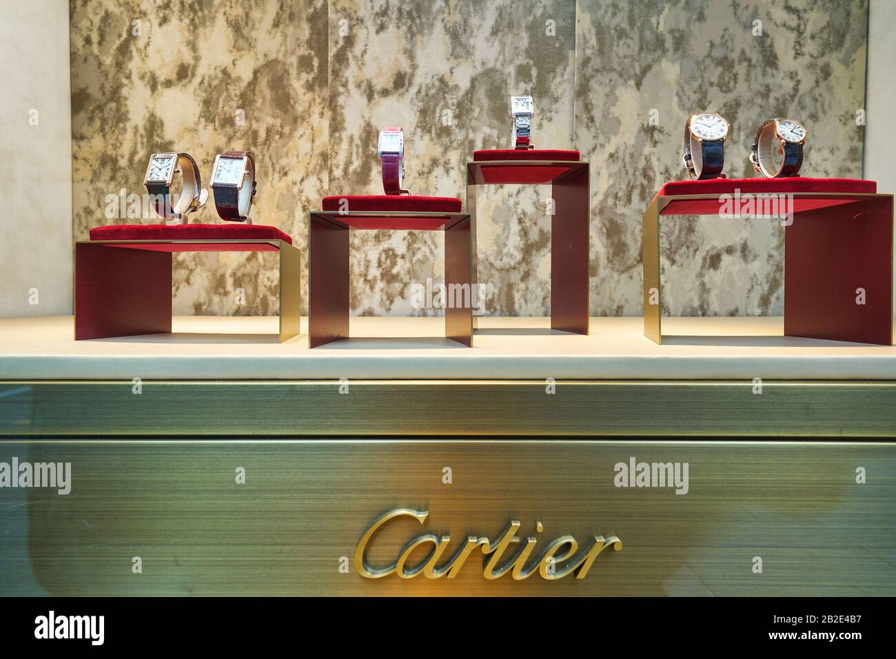 HONG KONG, CHINA - CIRCA JANUARY, 2019: close up shot of display window ...