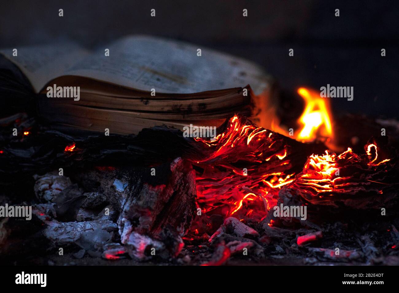 Background from burning books.Burning pages of books. Books on fire ...