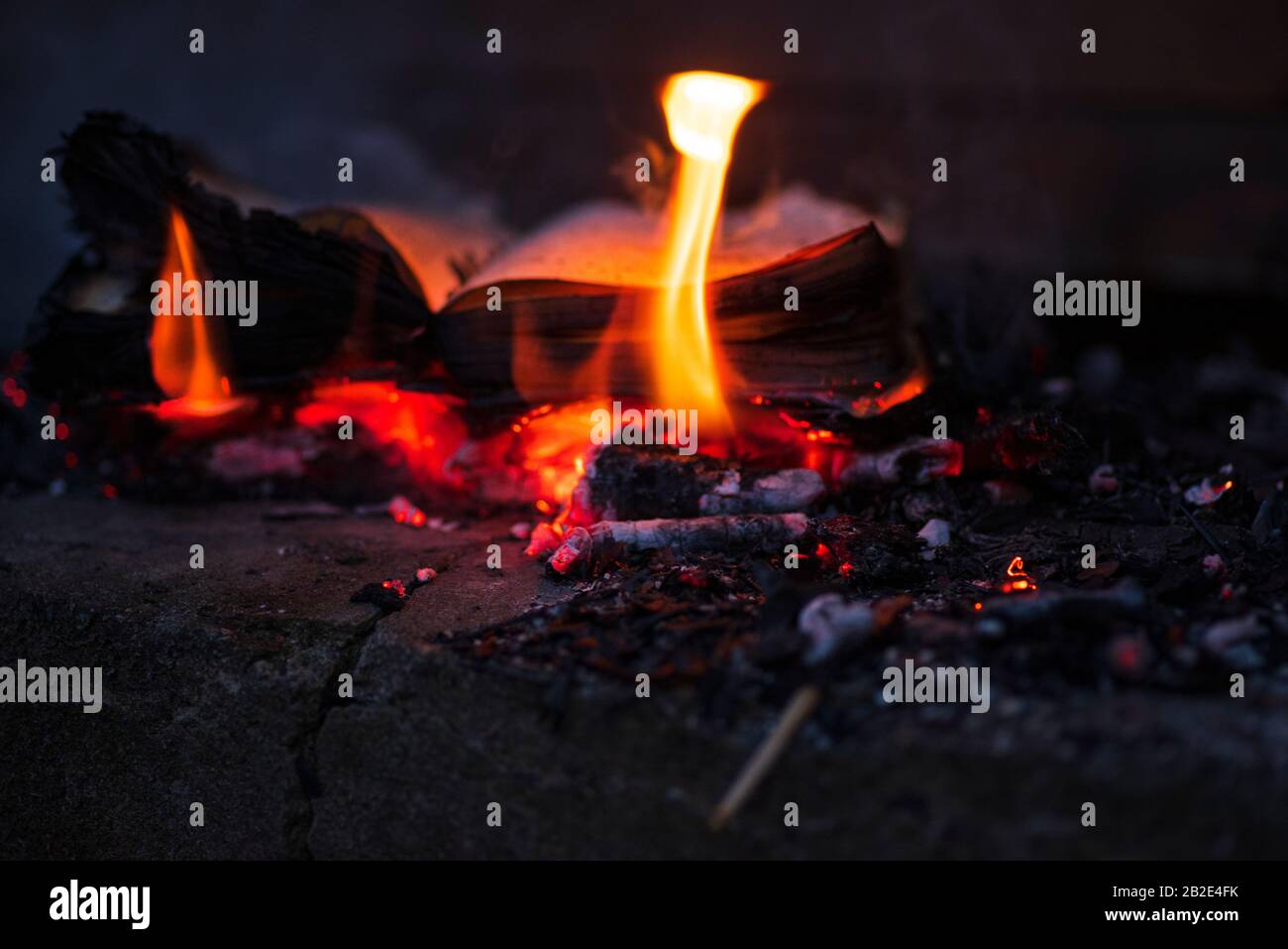 Burning pages of books. Books on fire. Background from burning books ...