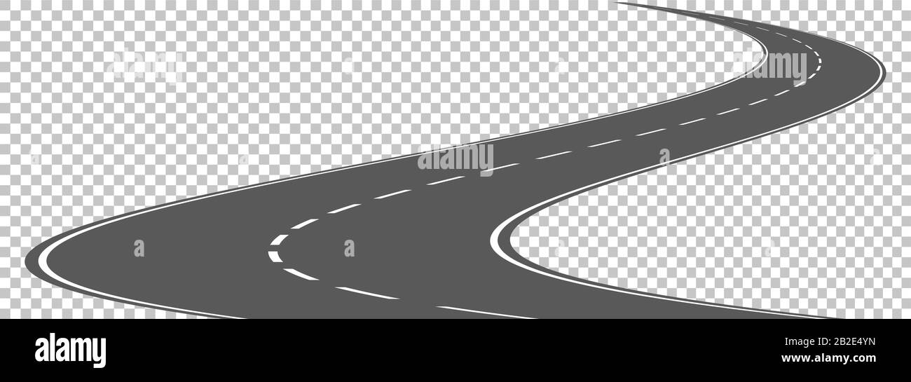 Vector winding road isolated on transparent background Stock Vector ...
