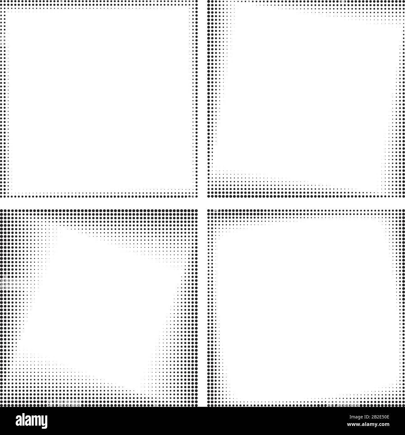 Set of four vector black square halftone frames for your logo or other ...