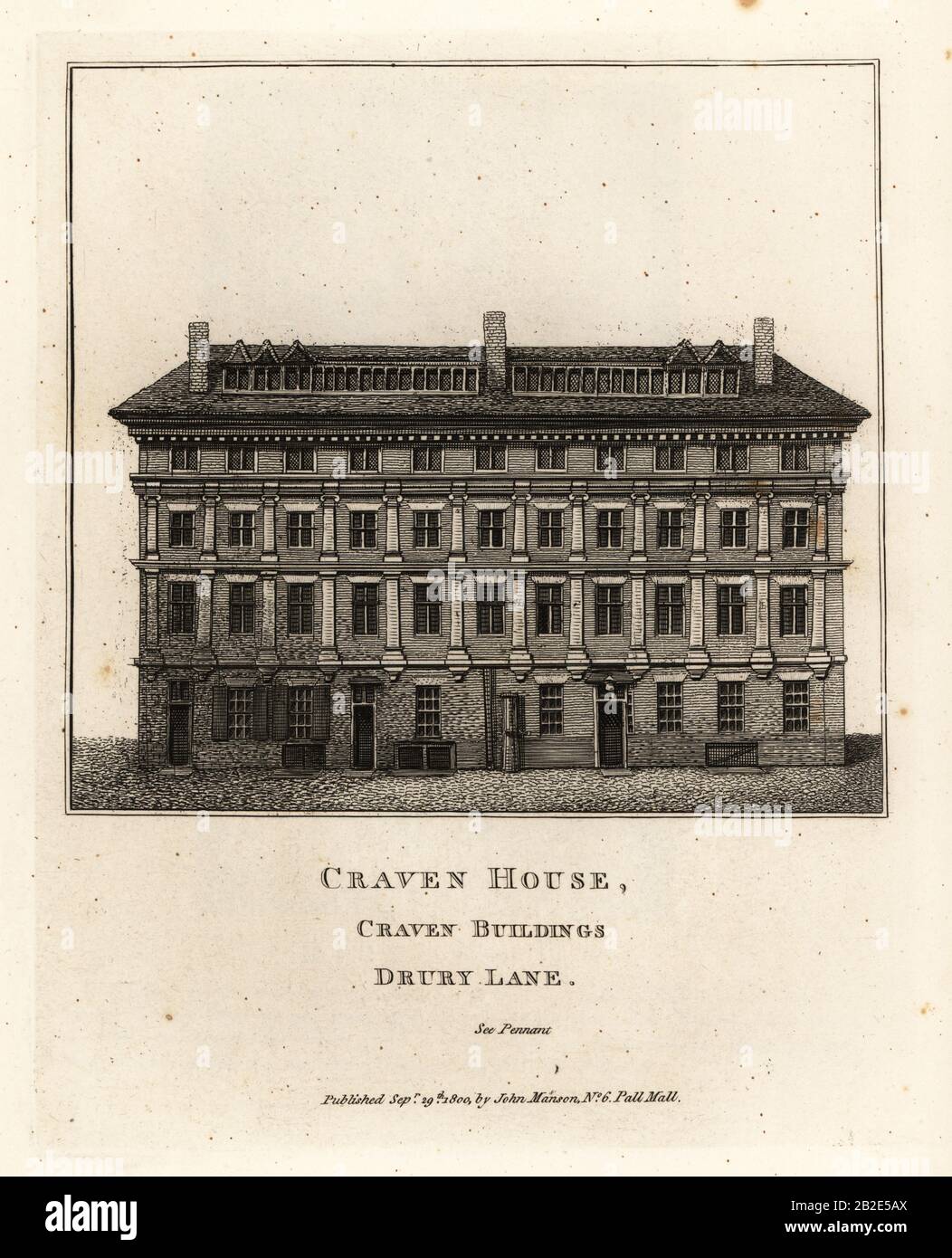 Craven House, Craven Buildings, Drury Lane, London. Originally named ...