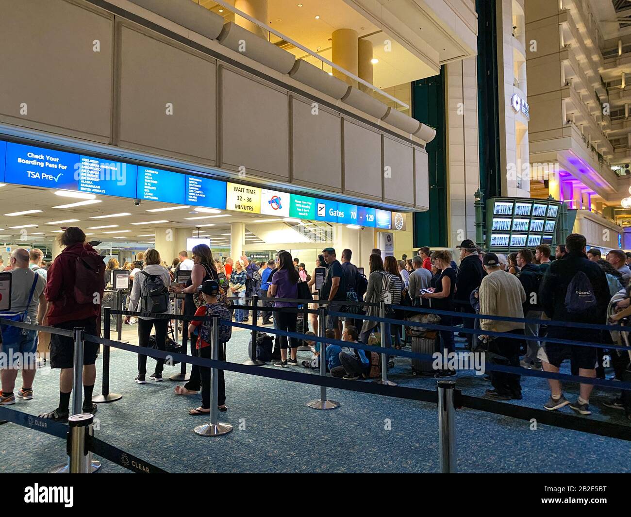 Orlando,FL/USA-2/27/20: People waiting in line to go through Orlando ...