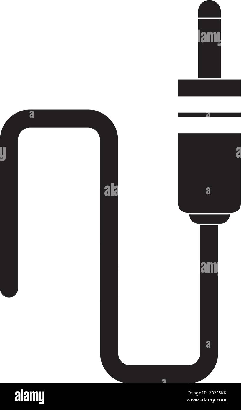plug cable audio melody sound music vector illustration silhouette ...