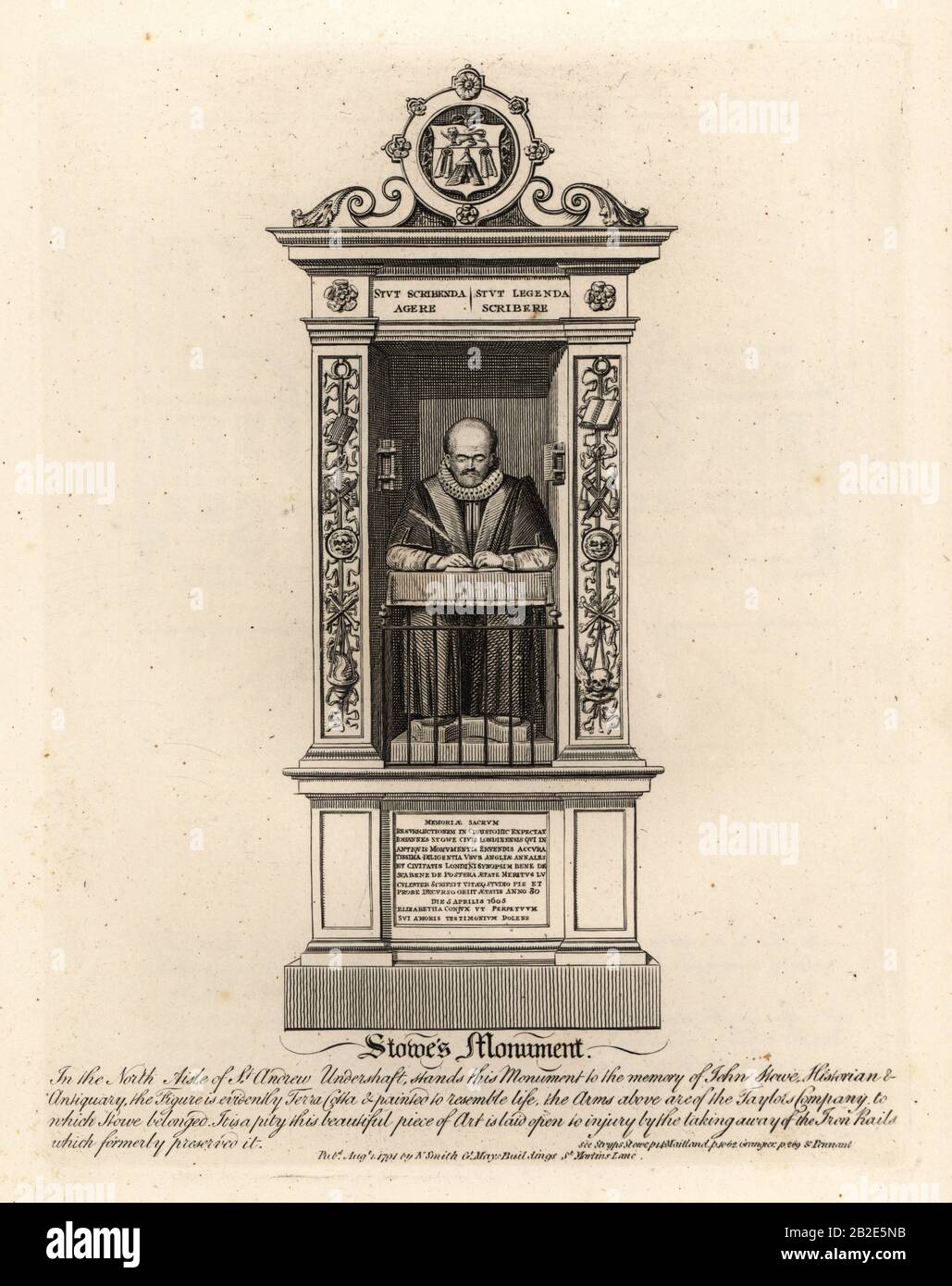 John Stowe, Historian and Antiquarian, 1525-1605, from his monument in ...