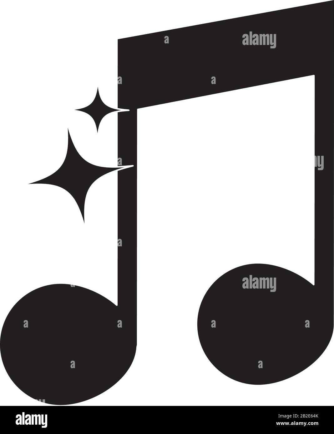 semiquaver note musical harmony melody sound music vector illustration ...