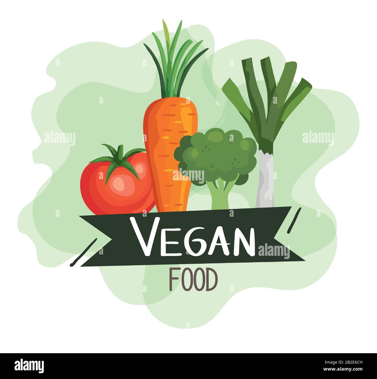 vegan food poster with tomato and vegetables Stock Vector Image & Art ...