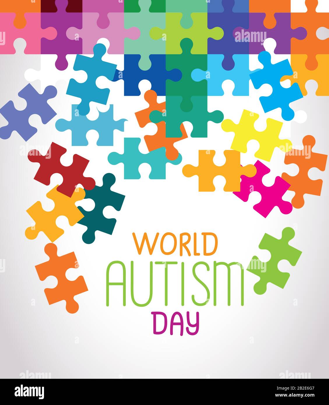 world autism day with puzzle pieces Stock Vector Image & Art - Alamy
