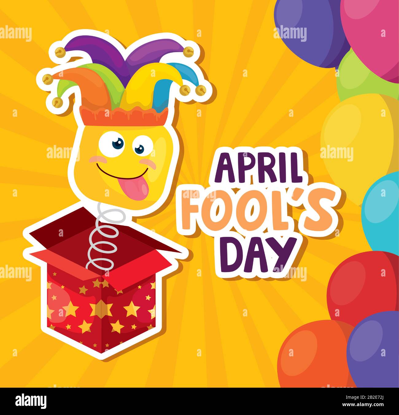 april fools day with surprise box Stock Vector Image & Art - Alamy