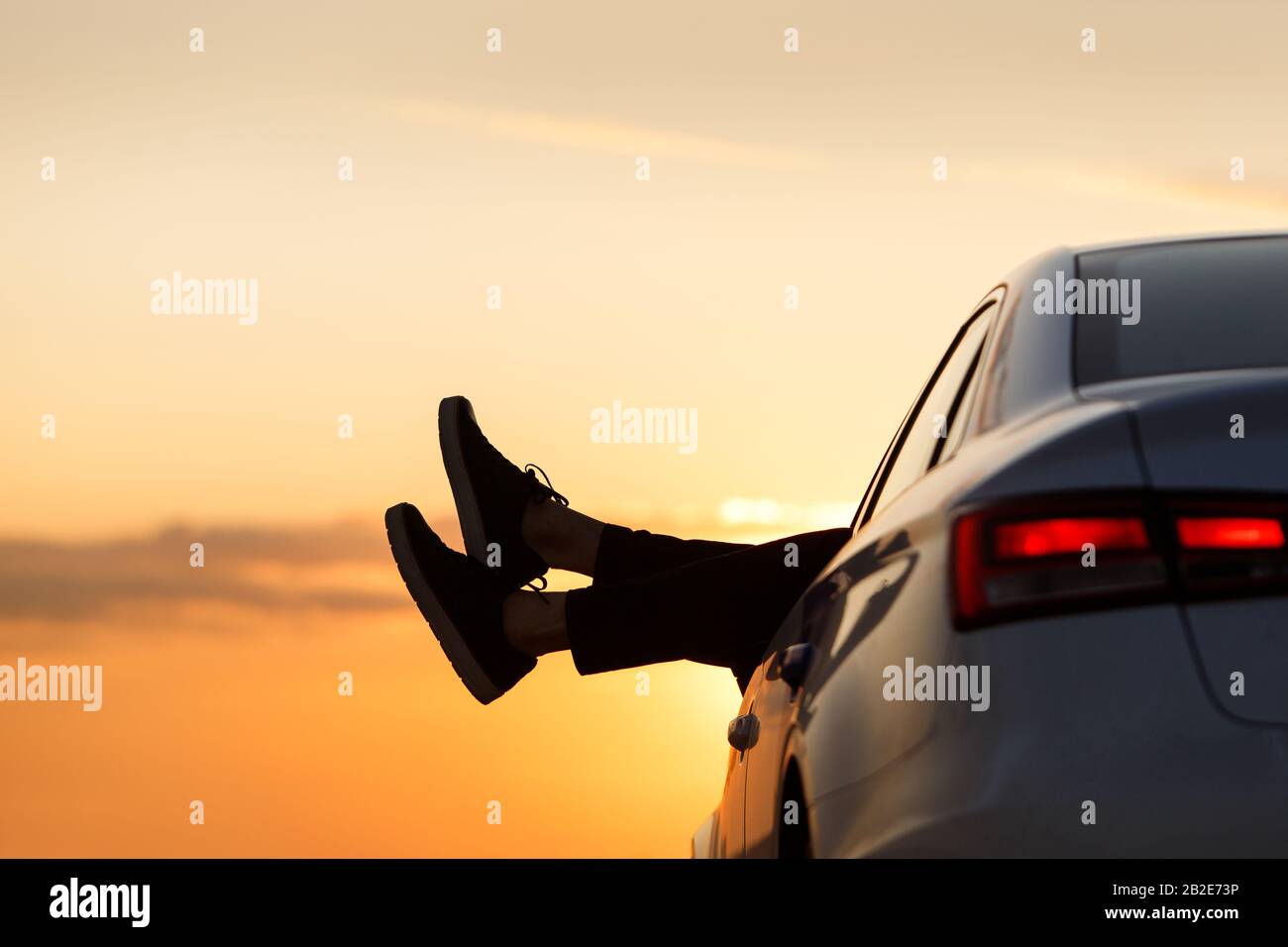 Car road trip feet hi-res stock photography and images - Alamy