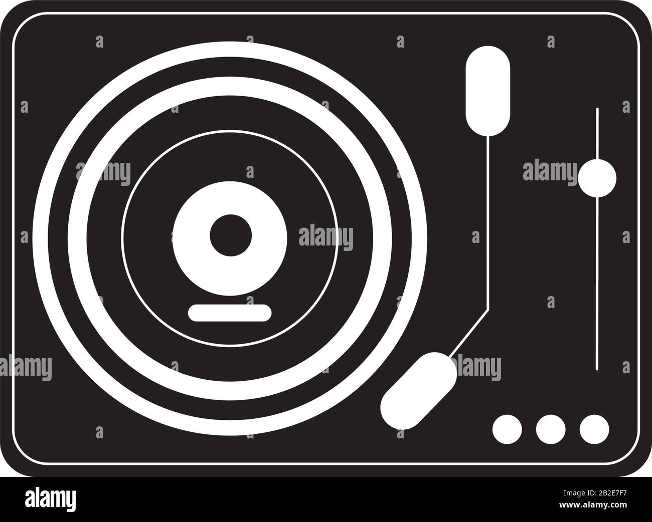 classic dj mixer turntable vinyl melody sound music vector illustration ...