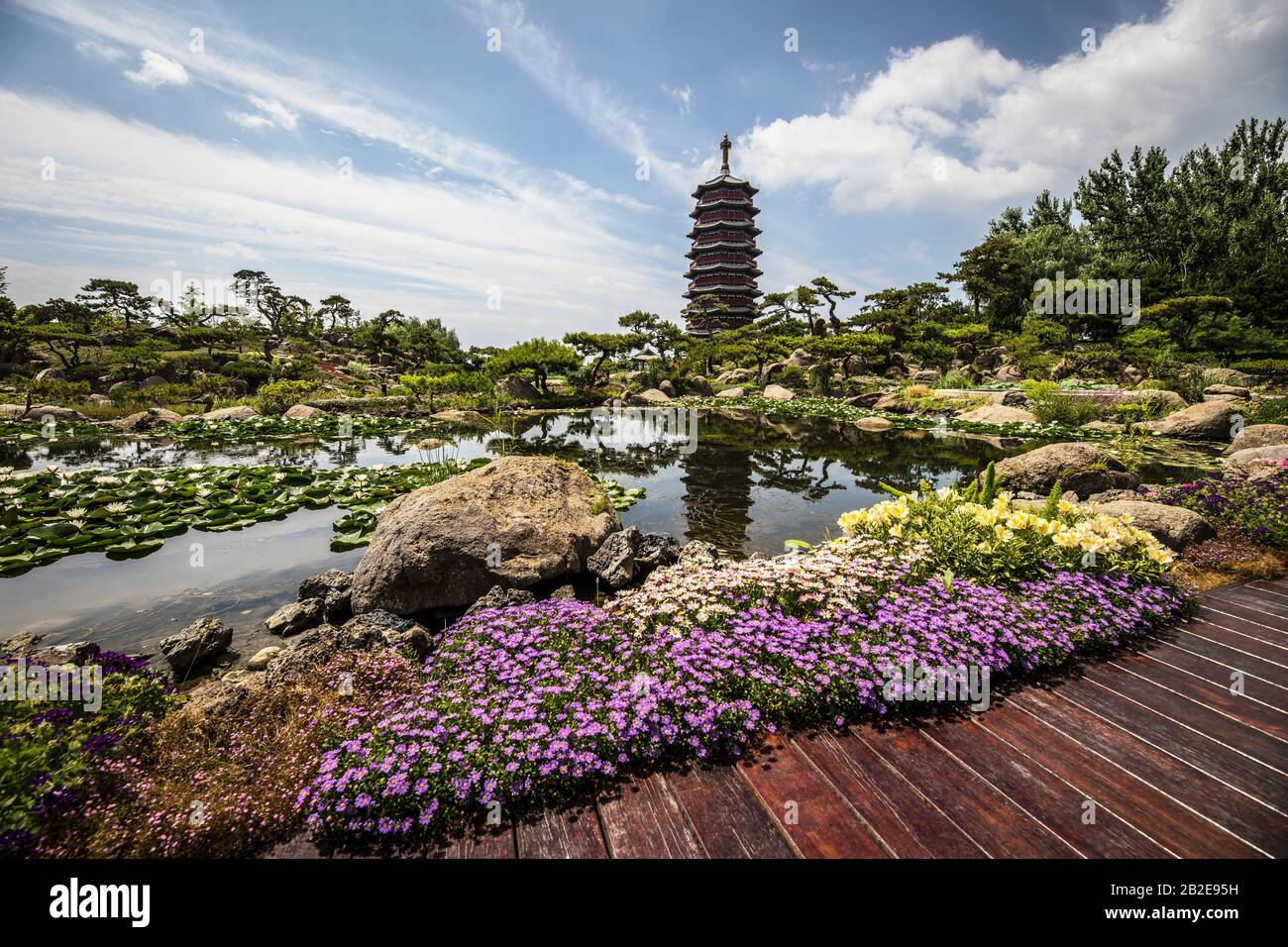 Traditional Chinese City Garden Park close-up photo Stock Photo - Alamy
