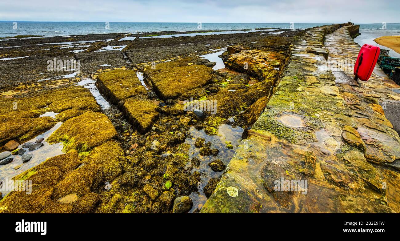 Waves breaking on coastal cliffs of Scotland Stock Photo - Alamy