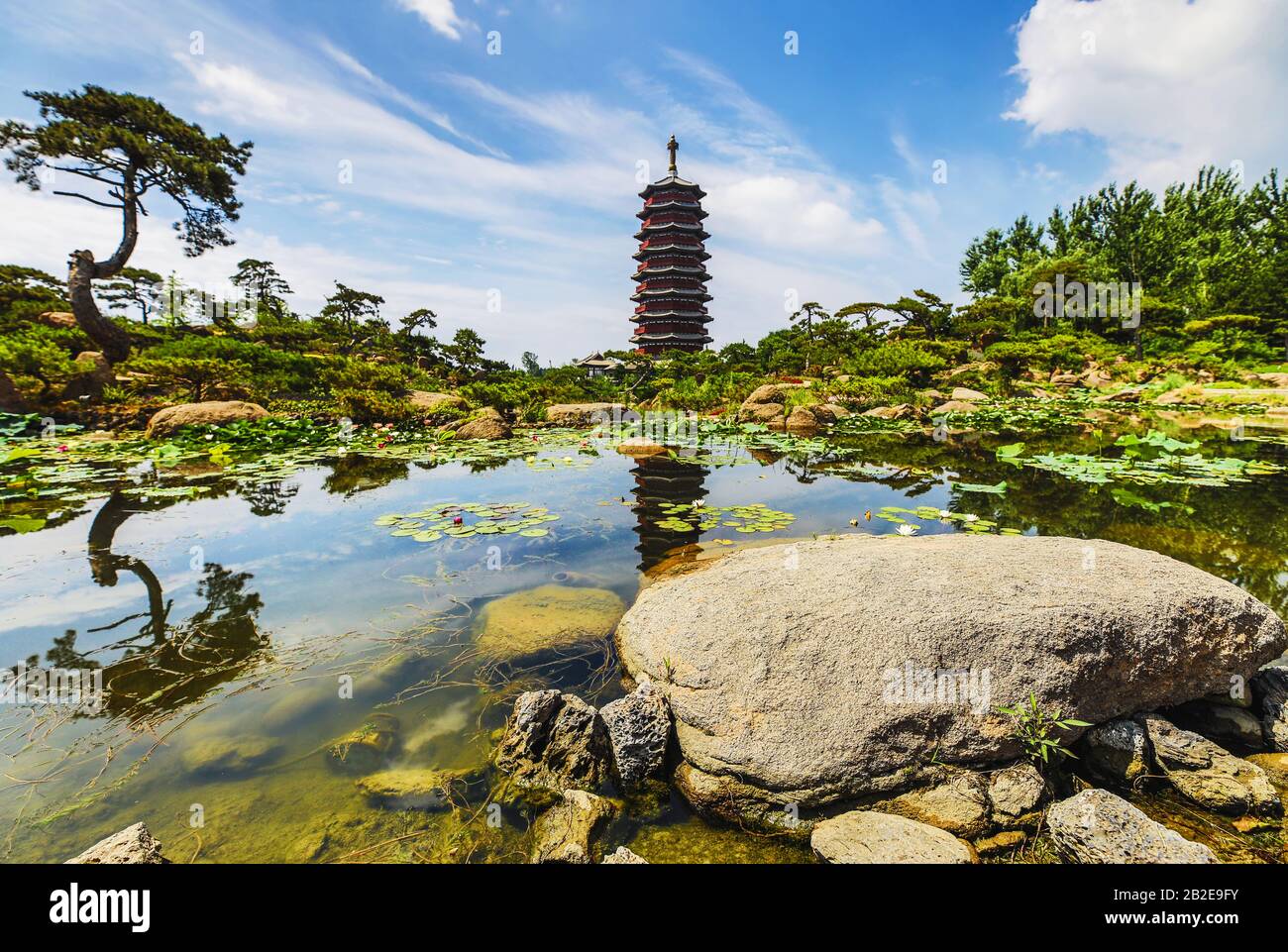 Traditional Chinese City Garden Park close-up photo Stock Photo - Alamy