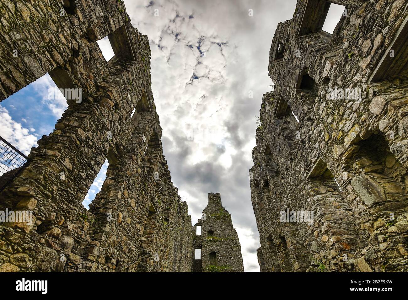Ancient Scottish medieval buildings and beautiful landscape of ...