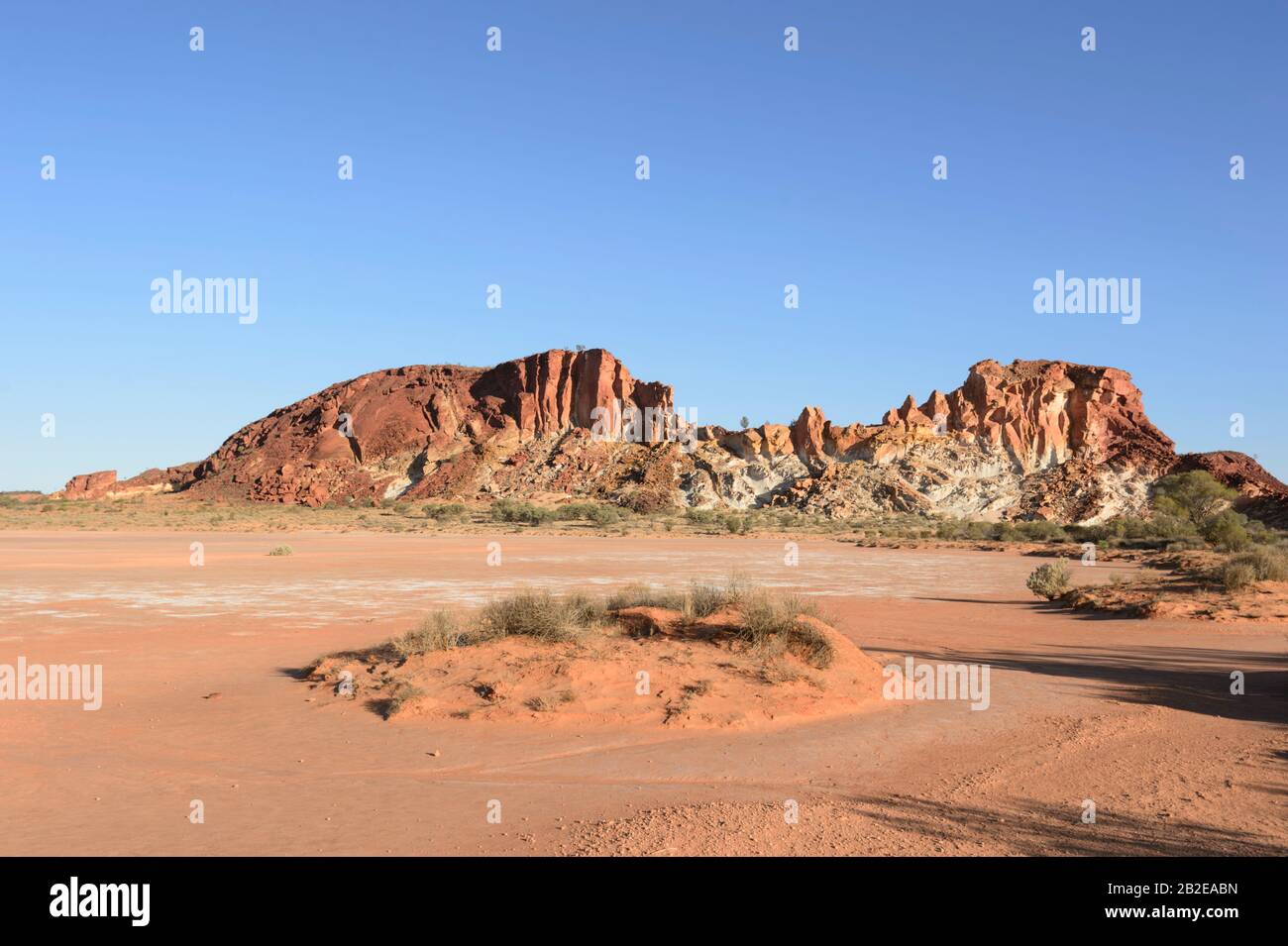 Impressive view of Rainbow Valley, an iconic colourful sandstone bluff ...