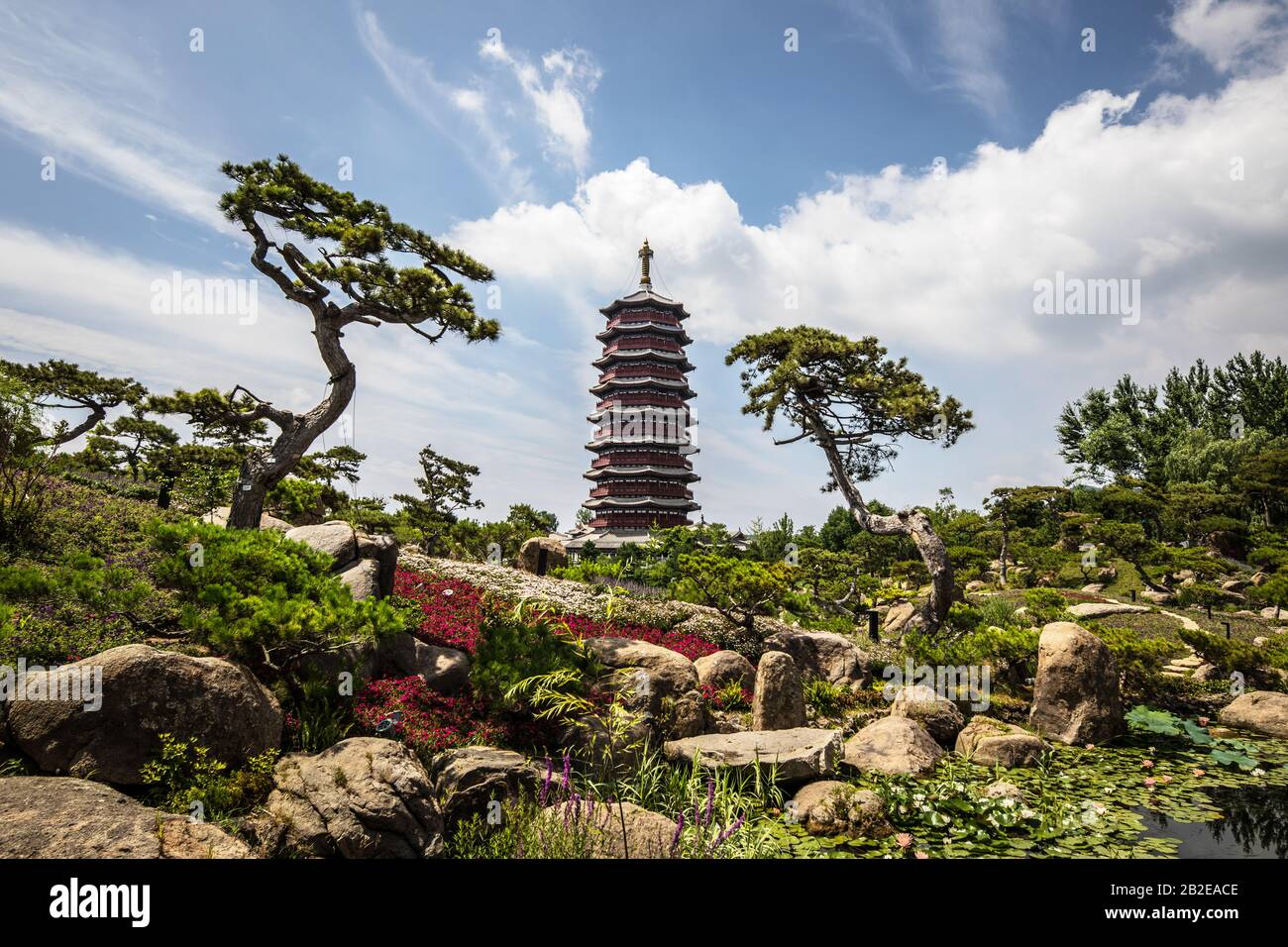 Traditional Chinese City Garden Park close-up photo Stock Photo - Alamy