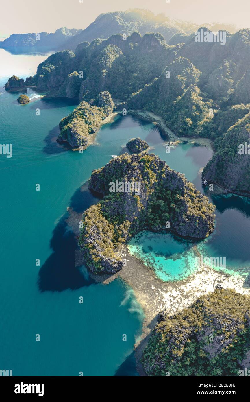 Aerial view of Barracuda lake in Coron, Palawan, Philippines Stock ...