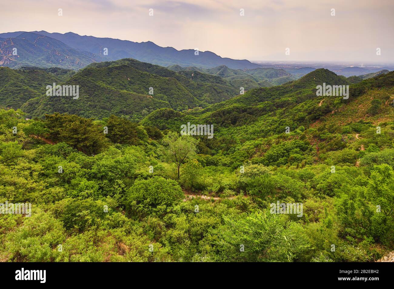 Mountain view from the Great Wall of China Stock Photo - Alamy