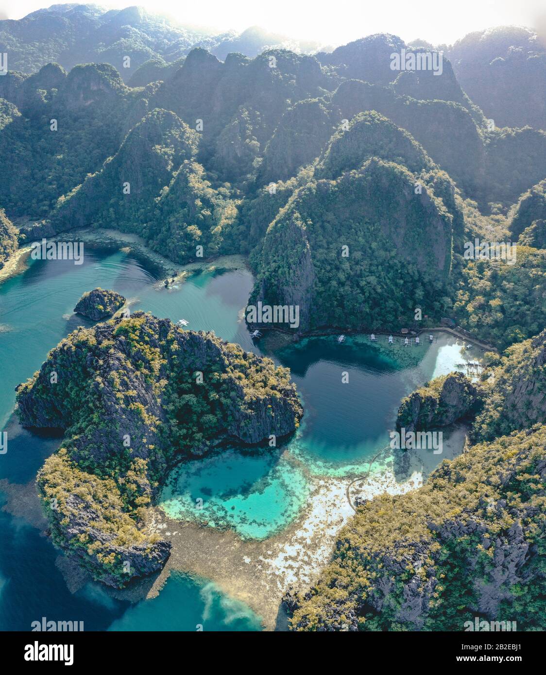 Aerial view of Barracuda lake in Coron, Palawan, Philippines Stock ...