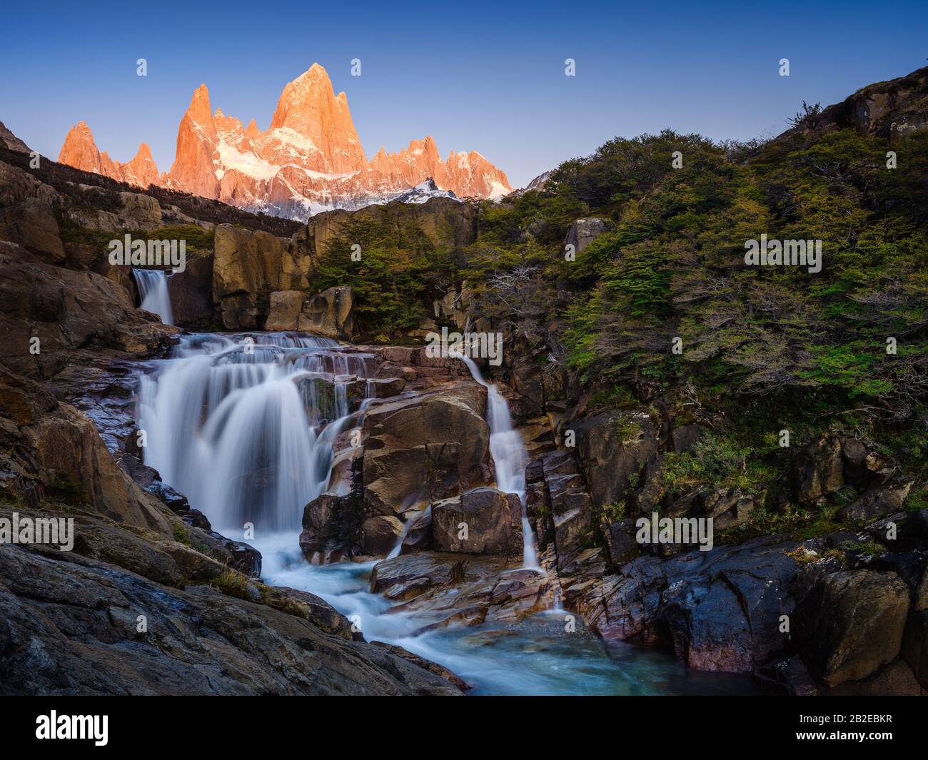 NATIONAL PARK LOS GLACIARES, ARGENTINA - CIRCA FEBRUARY 2019: Waterfall ...