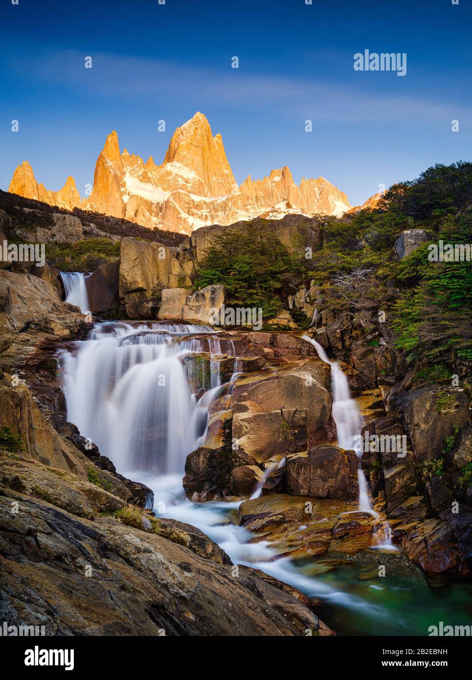 NATIONAL PARK LOS GLACIARES, ARGENTINA - CIRCA FEBRUARY 2019: Waterfall ...