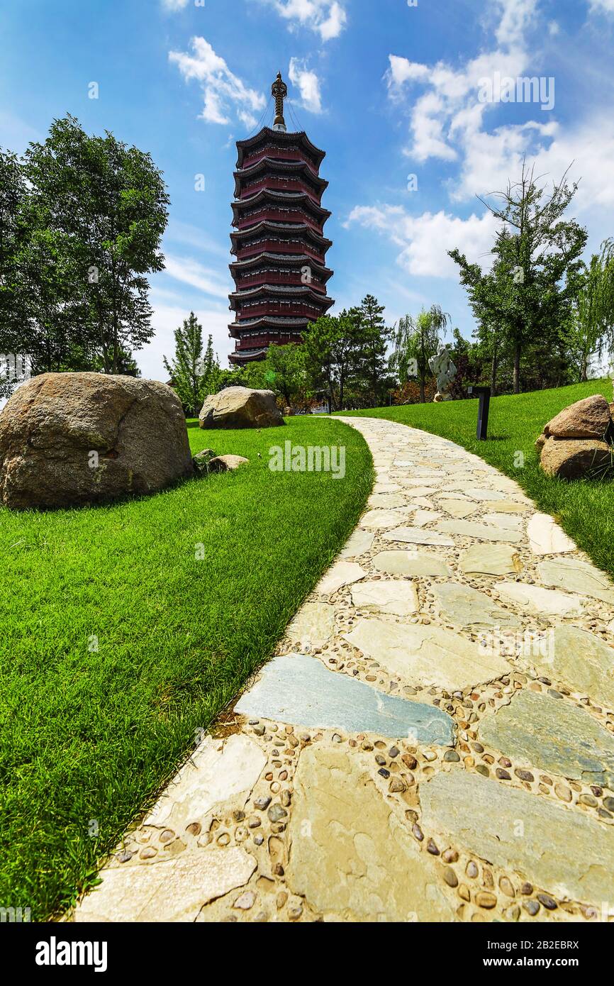 Traditional Chinese City Garden Park close-up photo Stock Photo - Alamy