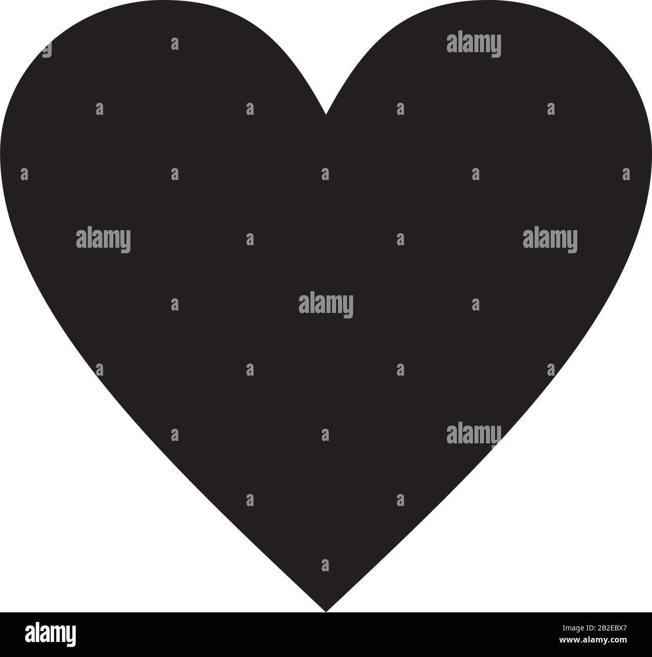Heart icon template black color editable. Heart icon symbol Flat vector ...