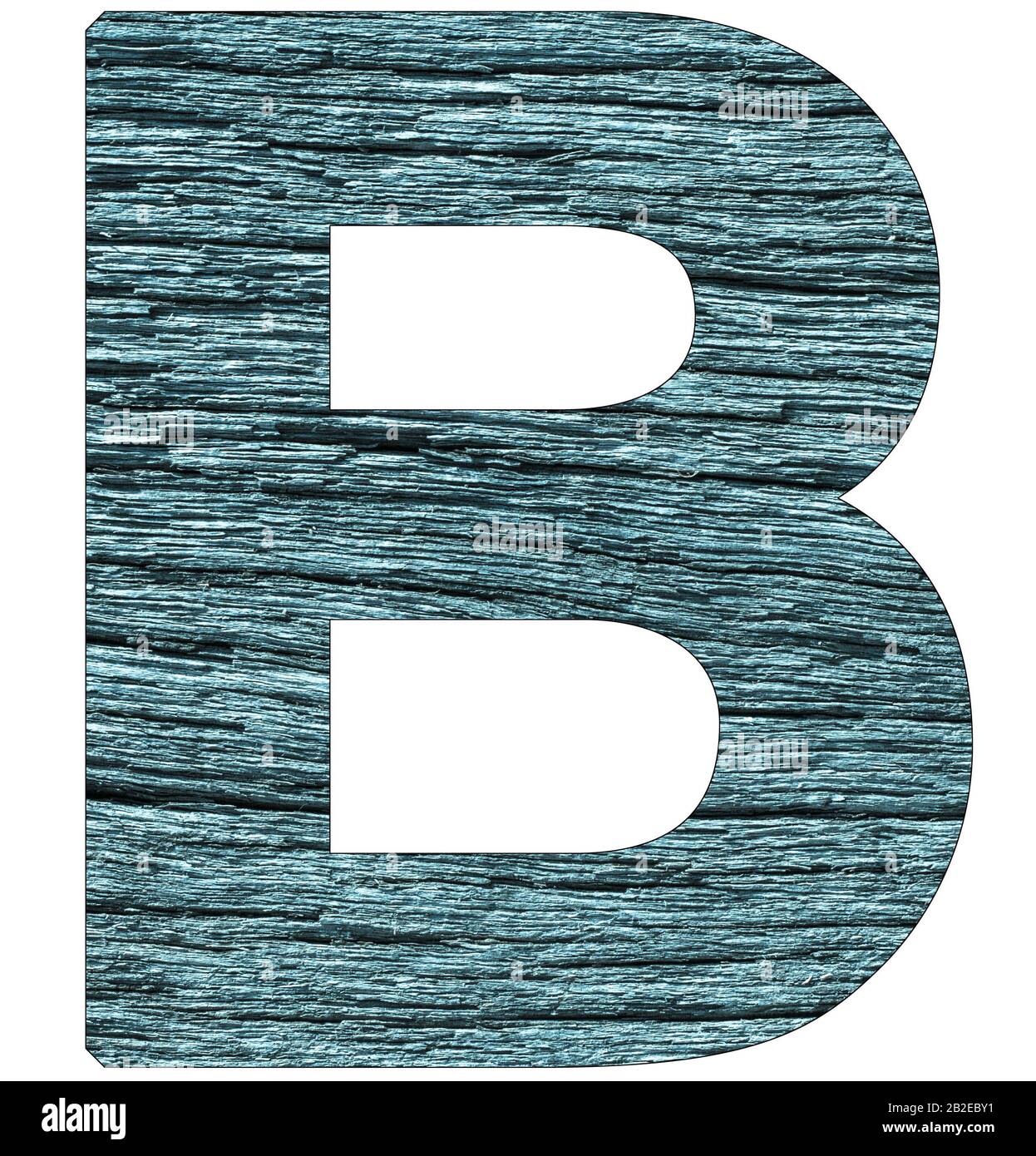 Letter B of the alphabet, with wood texture in blue color Stock Photo ...