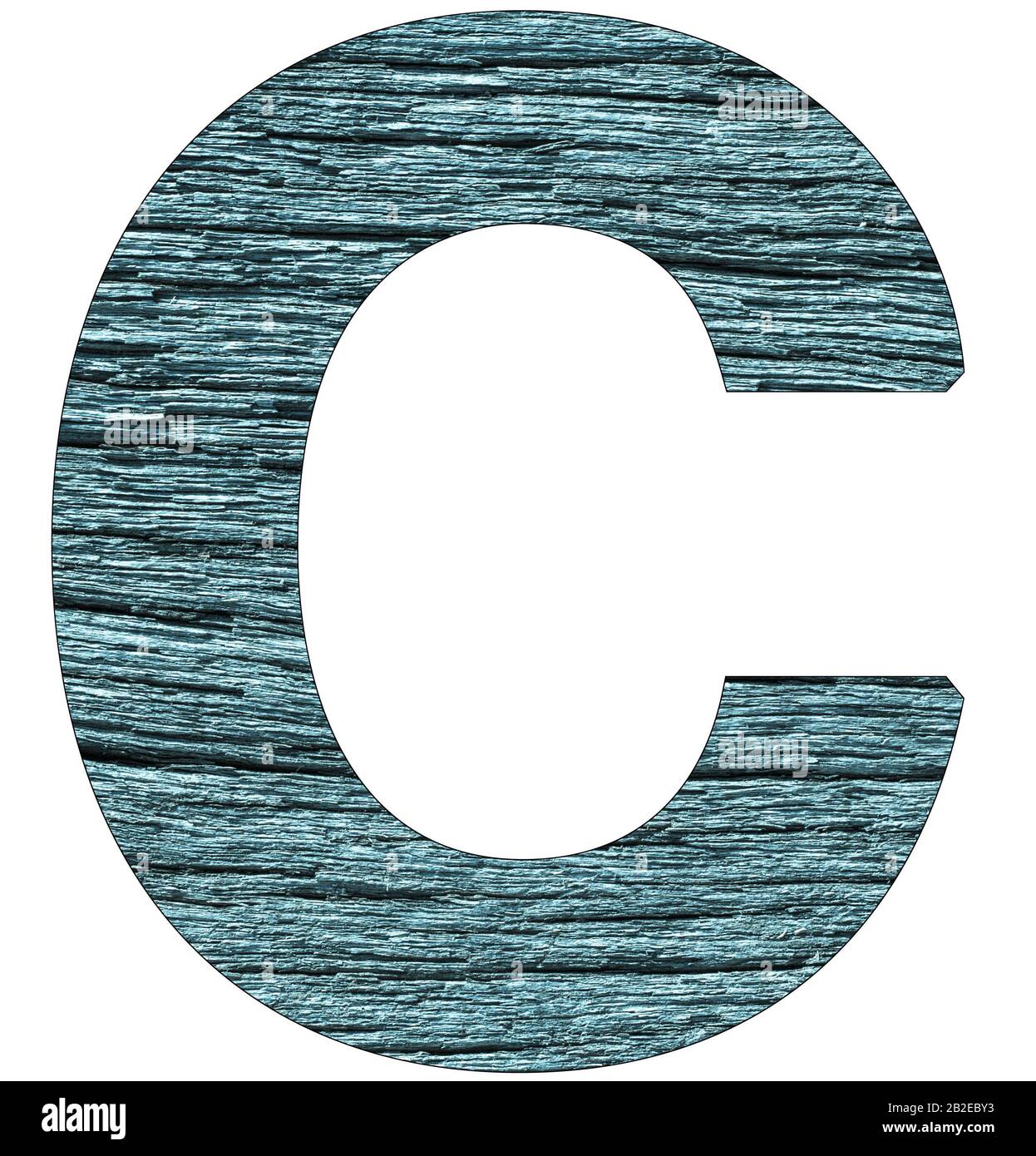 Letter C of the alphabet, with wood texture in blue color Stock Photo ...