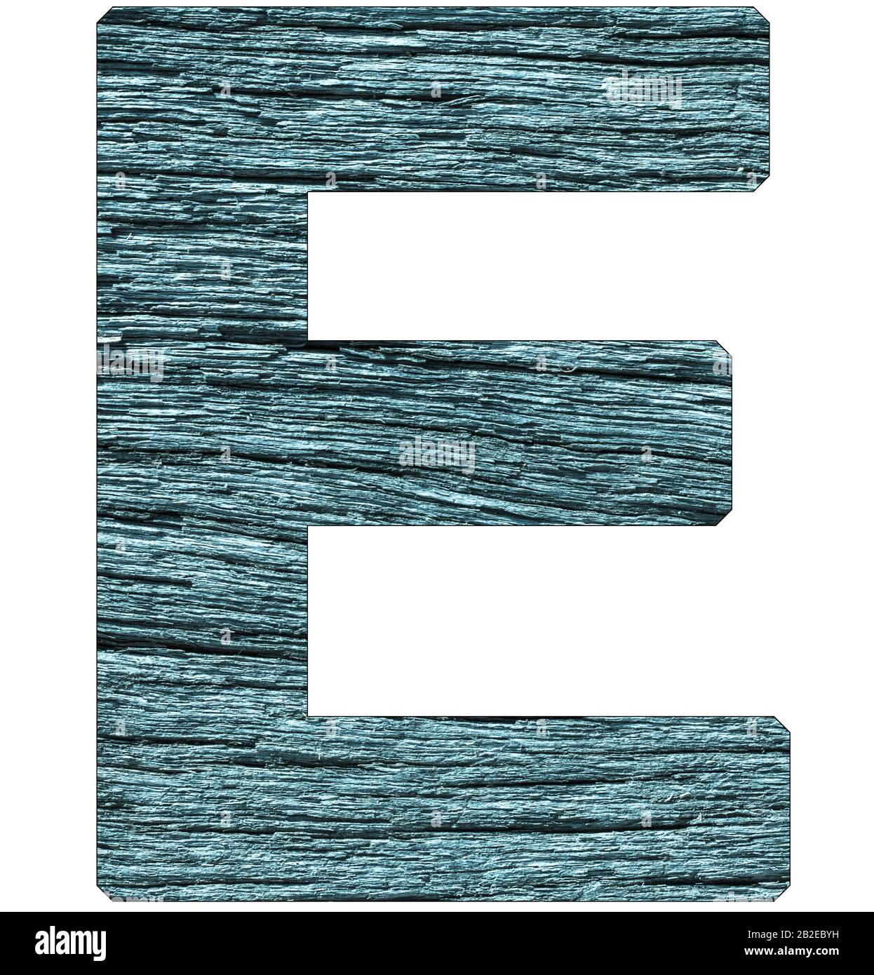 Letter E of the alphabet, with wood texture in blue color Stock Photo ...