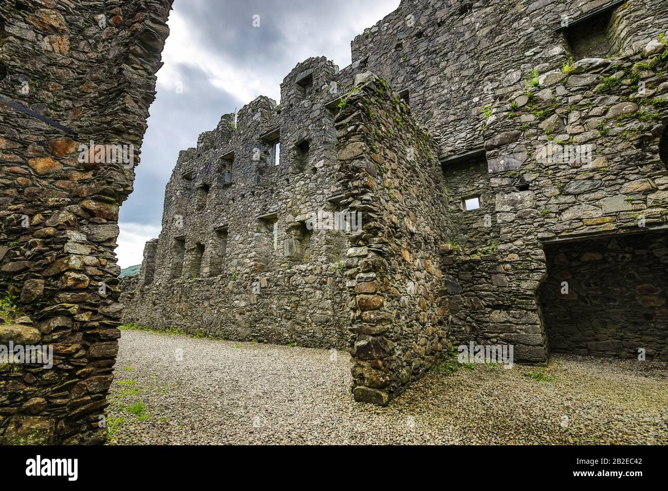 Ancient Scottish medieval buildings and beautiful landscape of ...