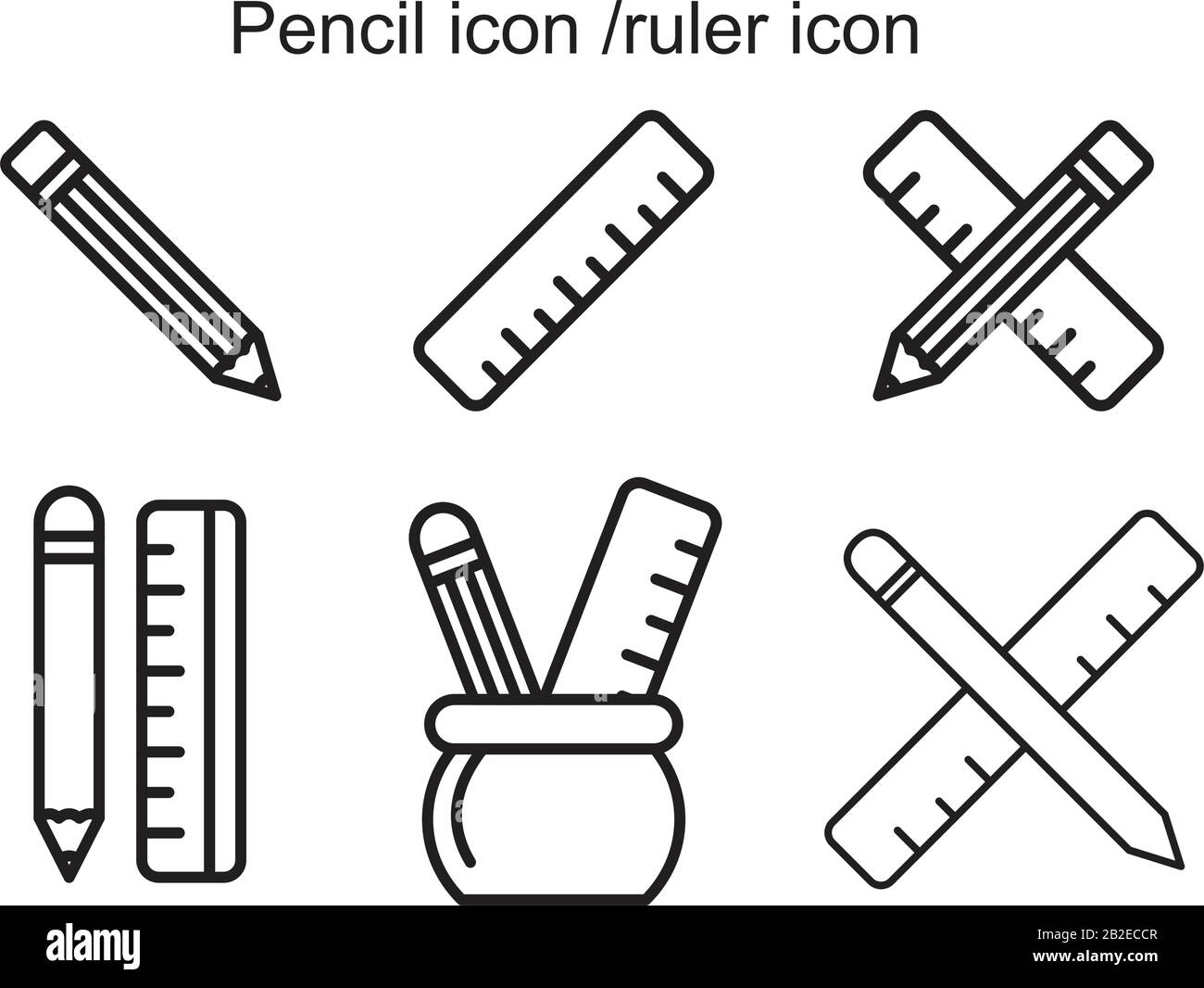 Pencil and ruler icon template black color editable. Pencil and ruler ...