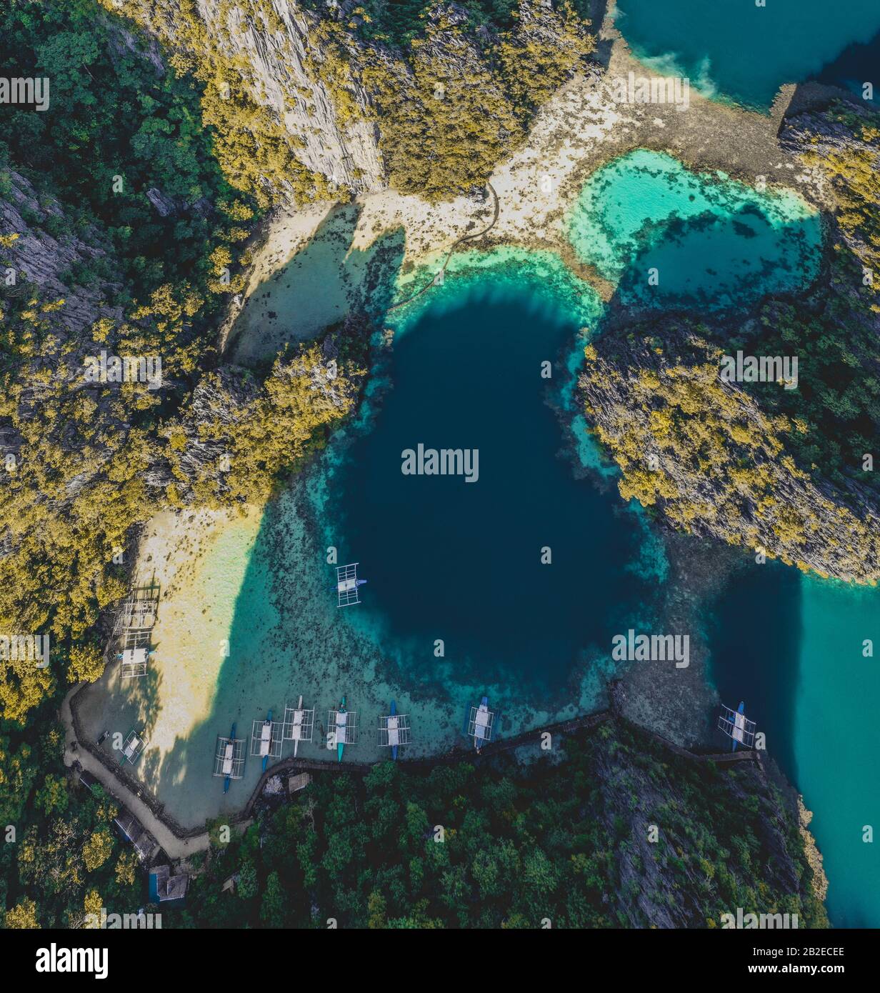 Aerial view of Barracuda lake in Coron, Palawan, Philippines Stock ...