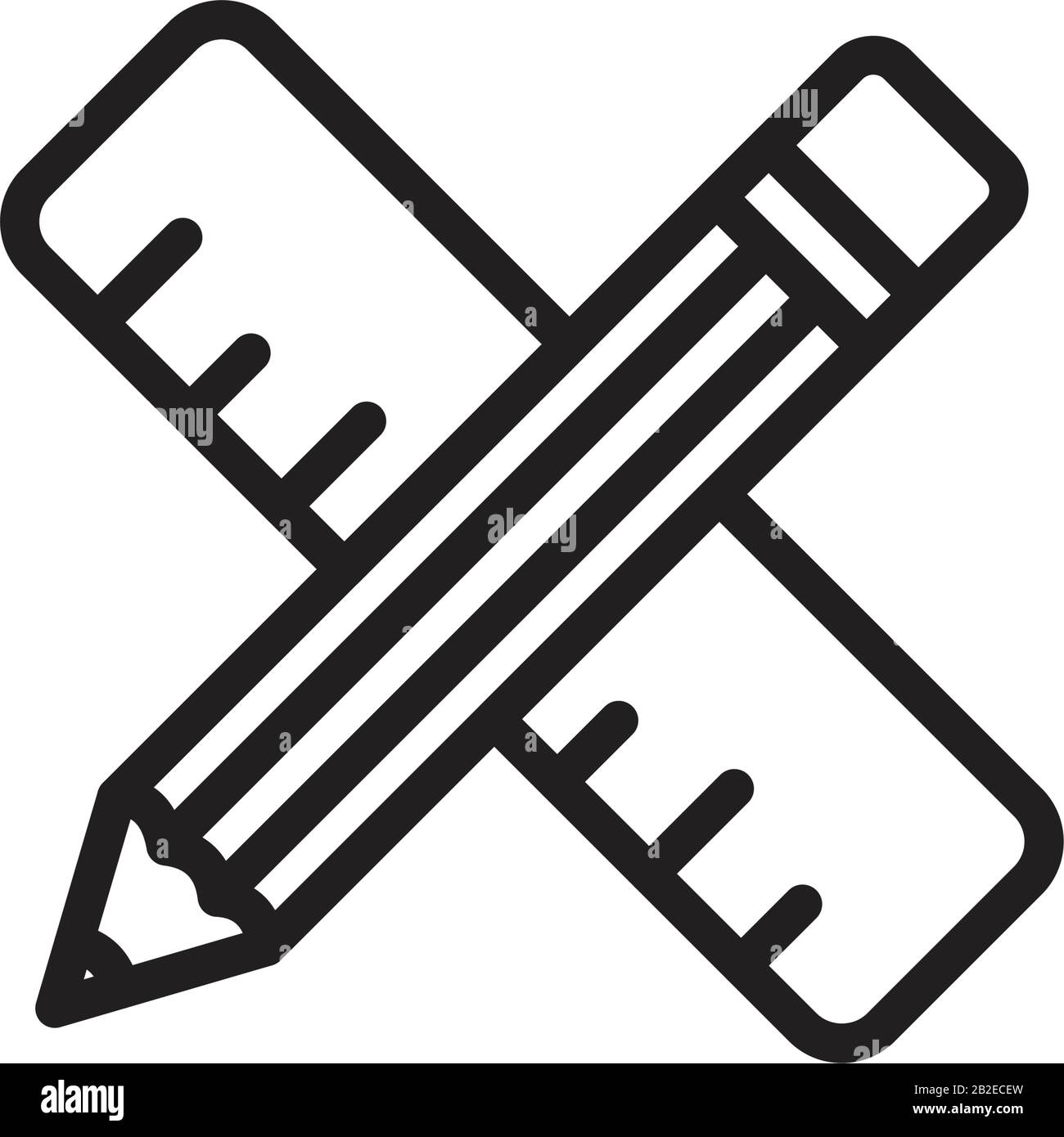 Pencil and ruler icon template black color editable. Pencil and ruler ...