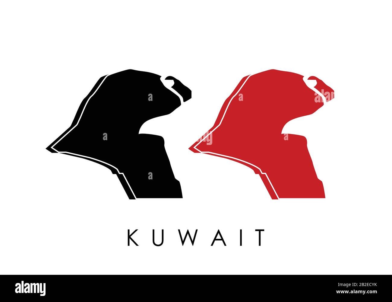 Kuwait editable map hi-res stock photography and images - Alamy