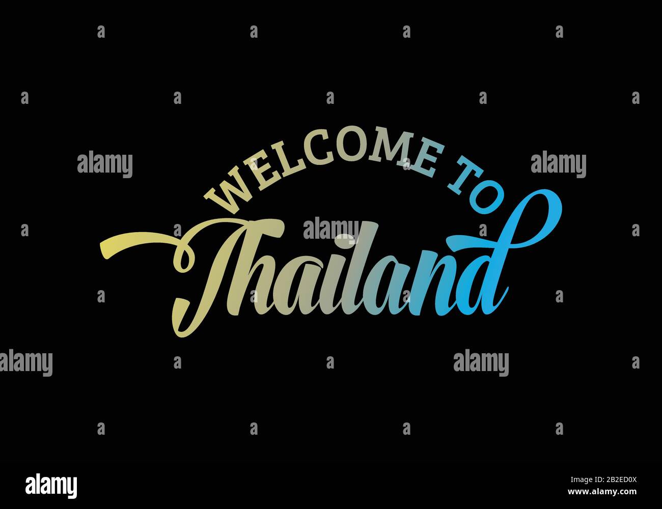 Welcome To Thailand Word Text Creative Font Design Illustration