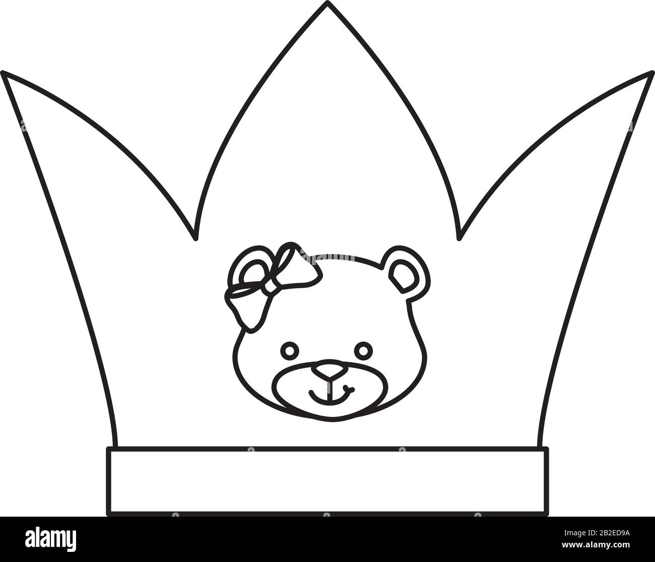 face of cute teddy bear female in crown Stock Vector Image & Art - Alamy