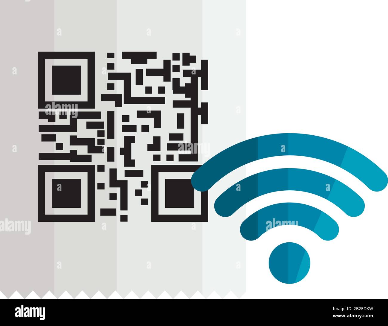 qr code receipt paper and wifi vector design Stock Vector Image & Art ...