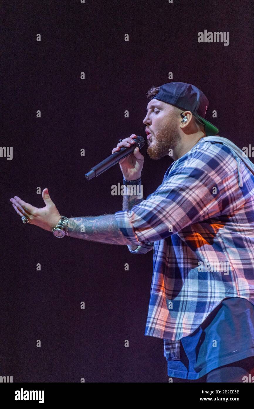 English singer and songwriter James Arthur performs live on stage ...