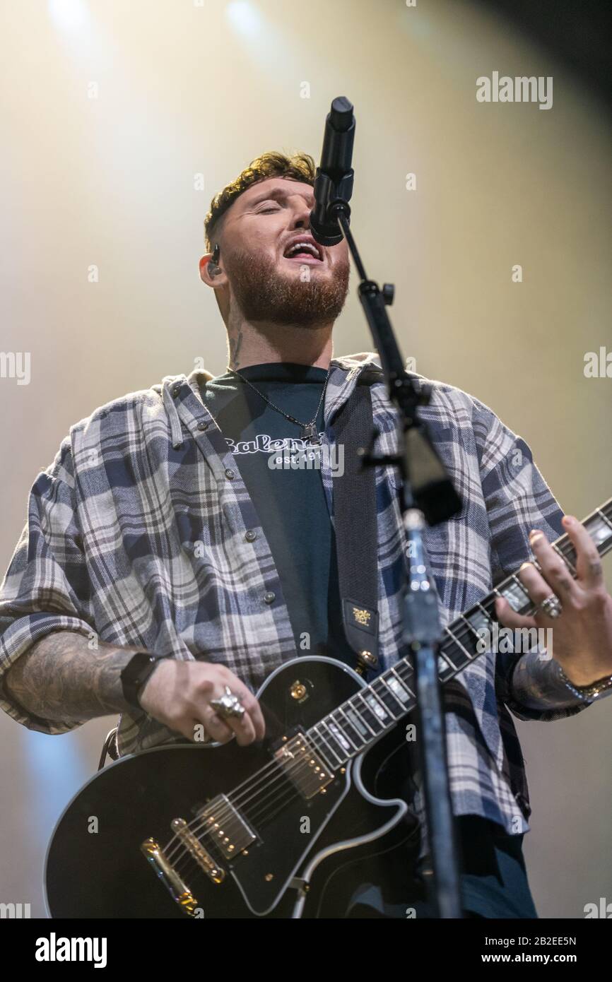 English singer and songwriter James Arthur performs live on stage ...