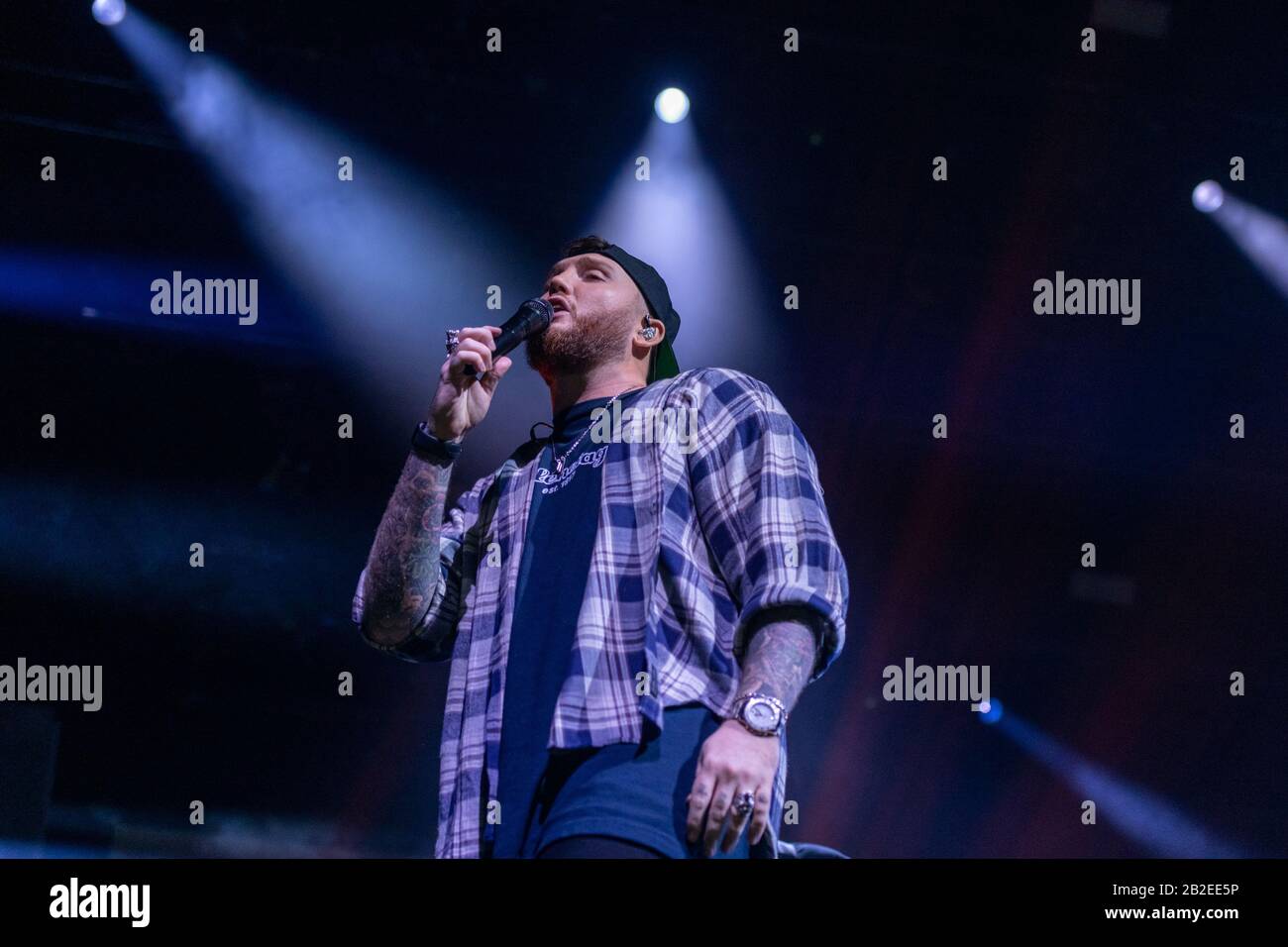 English singer and songwriter James Arthur performs live on stage ...