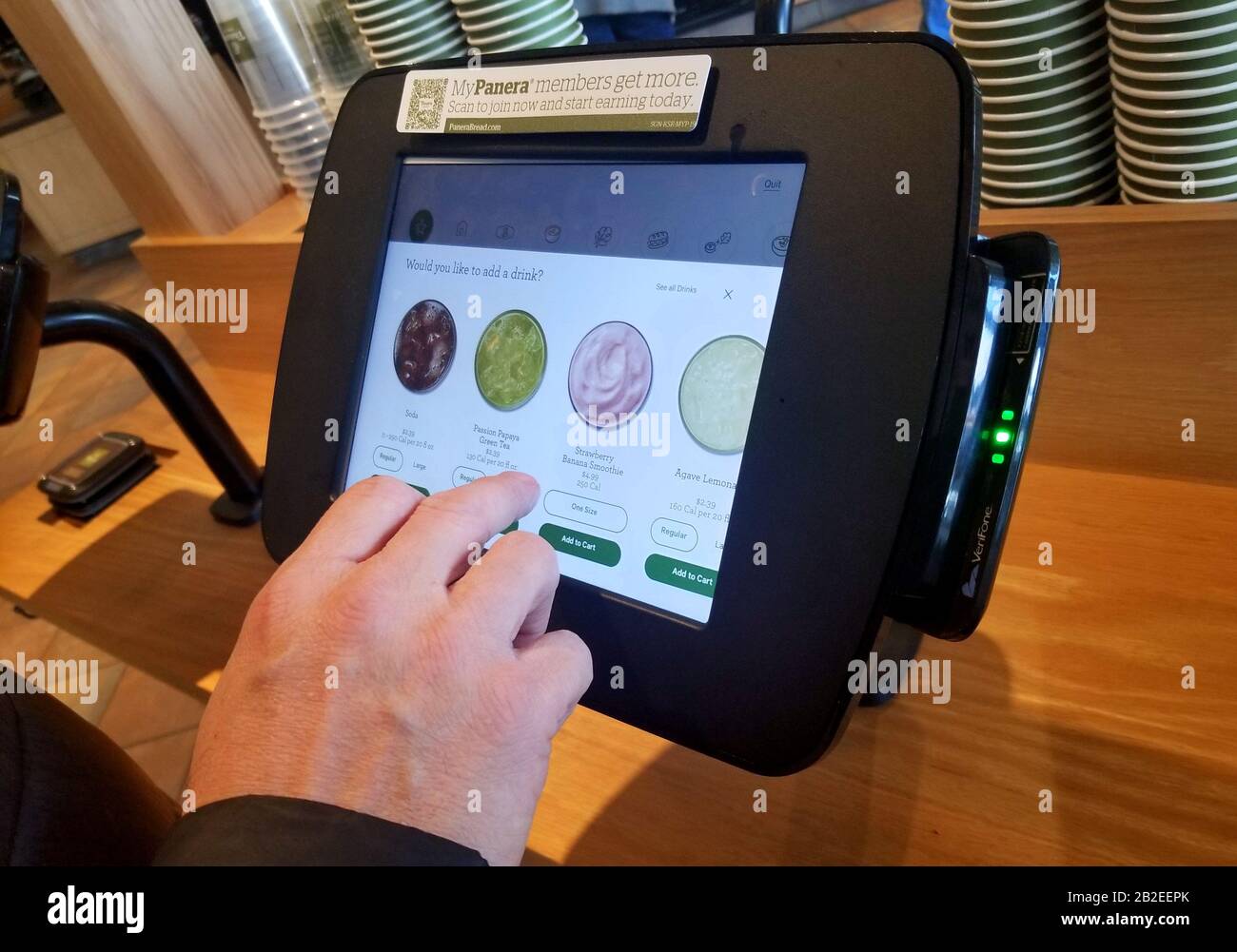 Wilmington, Delaware, U.S.A - March 2, 2020 - A touchscreen to key in ...