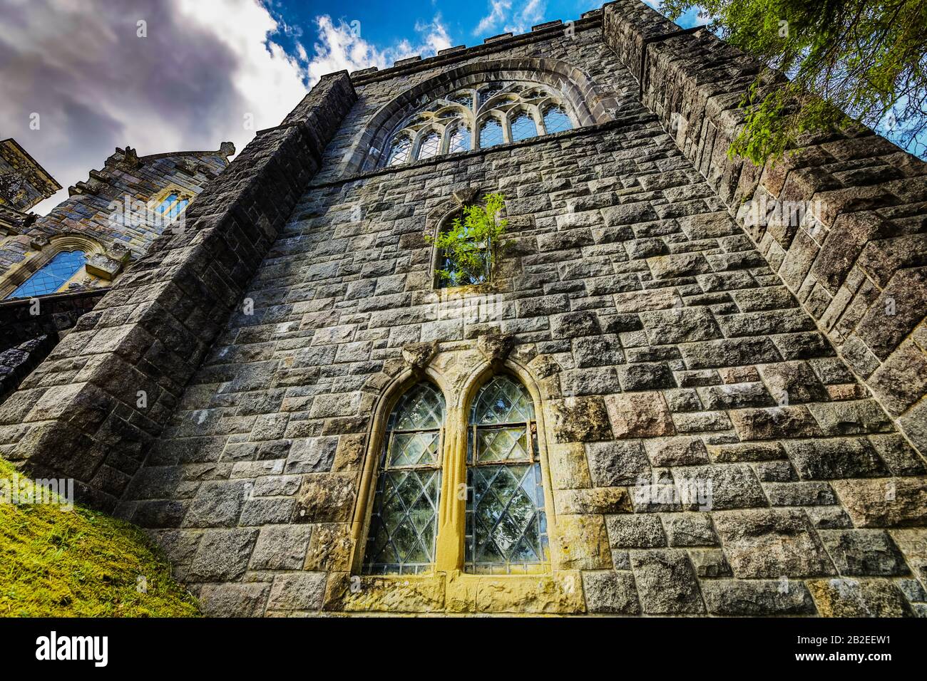 Ancient Scottish medieval buildings and beautiful landscape of ...
