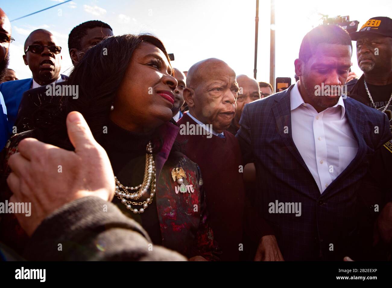 Selma, AL, USA. 1st Mar, 2020. Georgia Congressman John Lewis is ...