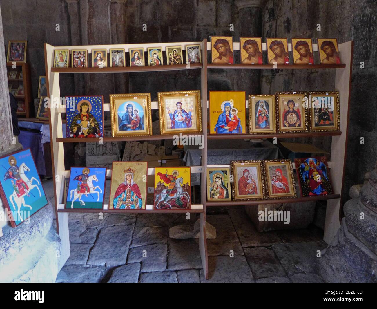 Jesus and Virgin Mary painting in Kecharis Monastery in Tsaghkadzor ...